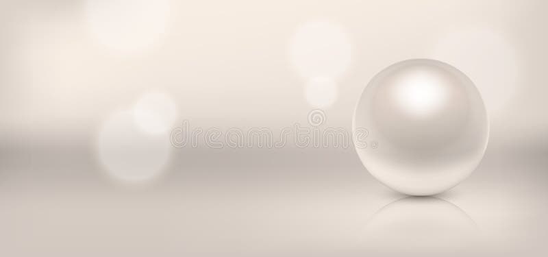 Vector 3d Realistic Beautiful Natural Pearl Closeup with Reflection on ...