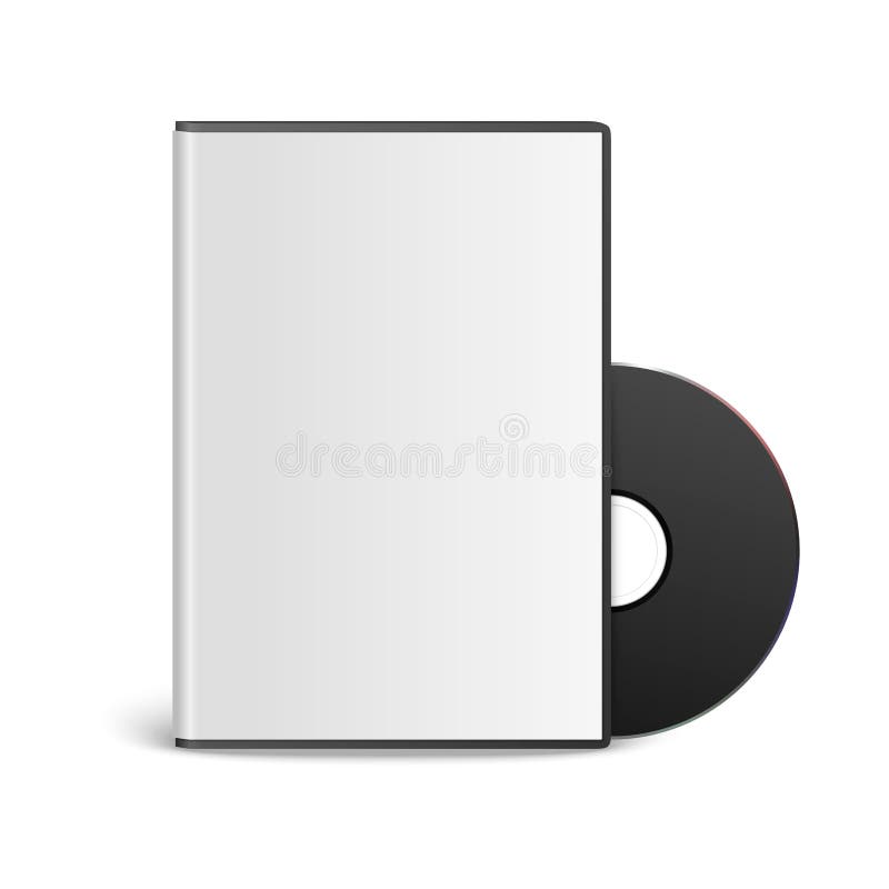 Vector 3d Realistic Black CD, DVD with Plastic Cover, Envelope, Case ...