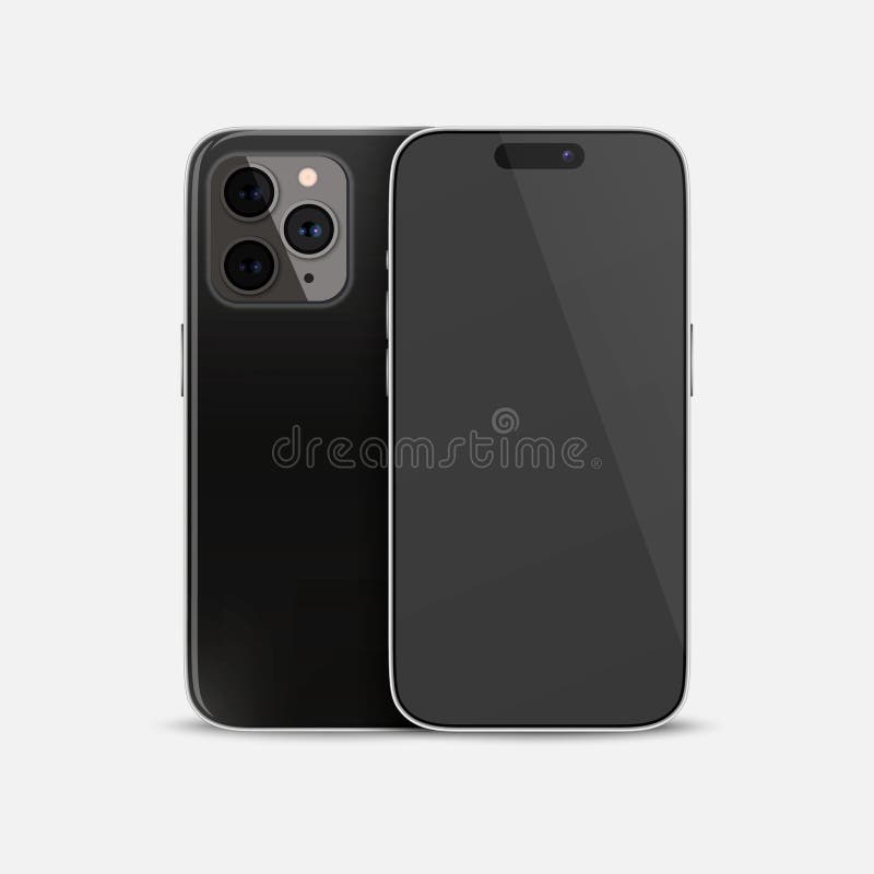 Vector 3d Realistic Black Smartphone Case. Telephone Design Template ...
