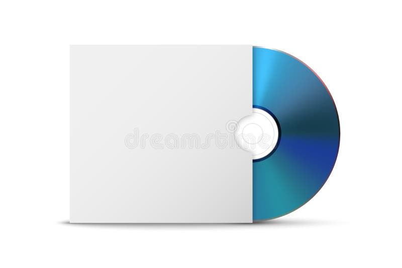Vector 3d Realistic Blue CD, DVD with Paper Case, Envelope Isolated on ...