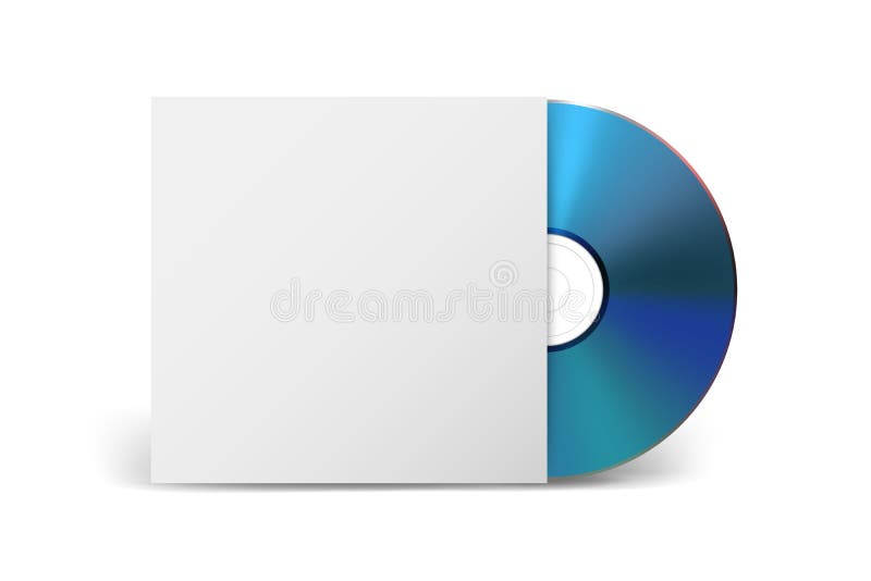 Vector 3d Realistic Blue CD, DVD with Paper Case Isolated on White. CD ...