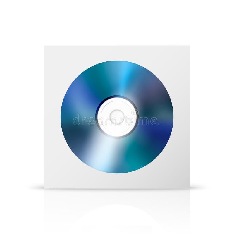 Vector 3d Realistic Blue CD, DVD with Paper Cover, Envelope, Case ...