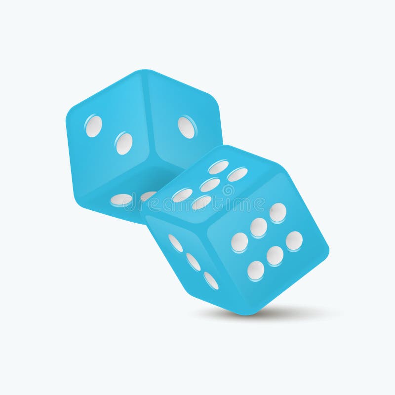 Vector 3d Realistic Blue Game Dice with White Dots Set Closeup Isolated ...