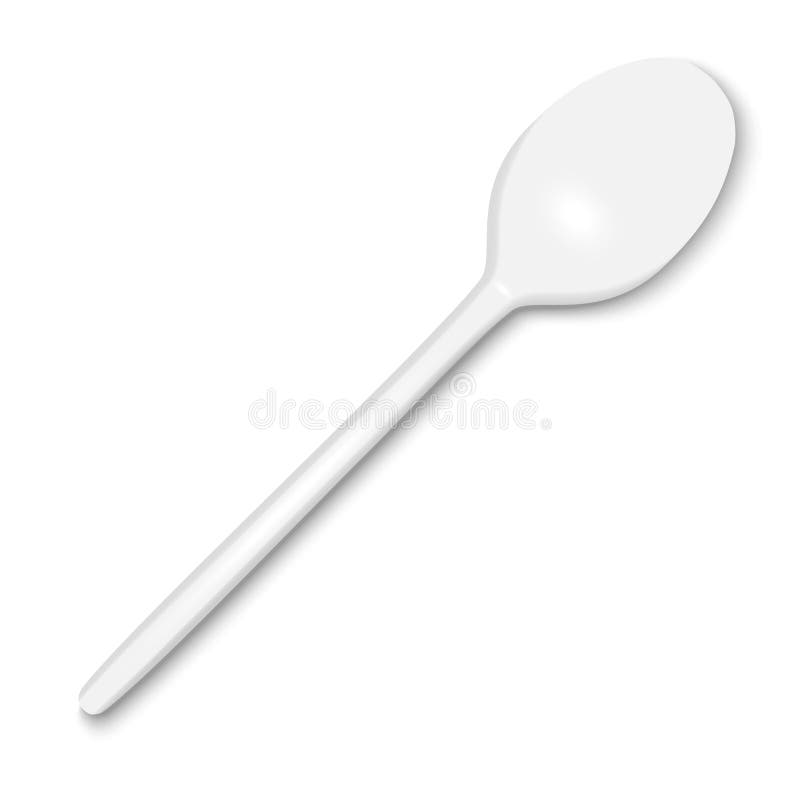 Vector 3d Realistic Cutlery - White Plastic Disposable Spoon Icon ...