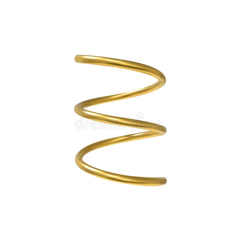 Vector 3d Realistic Geometric Object. Isolated Metallic Gold Helix ...