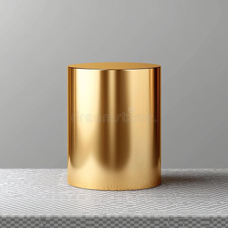 Vector 3d Realistic Golden Glossy Cylinder Stand Template Isolated on ...