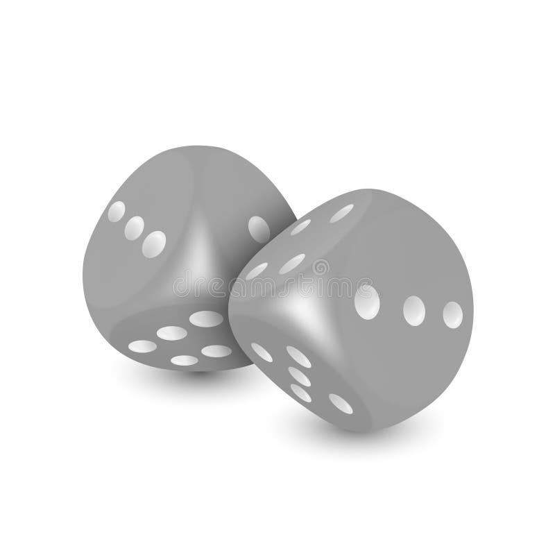 Vector 3d Realistic Gray Game Dice with White Dots Set Closeup Isolated ...