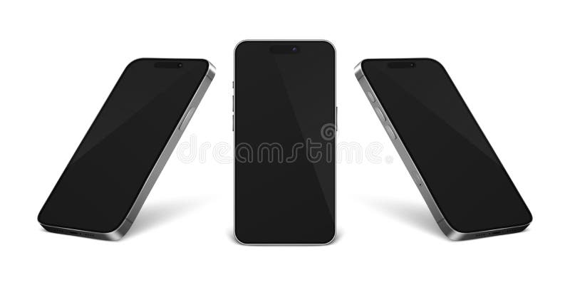 Vector 3d Realistic Gray Silver Chrome Modern Smartphone Design ...