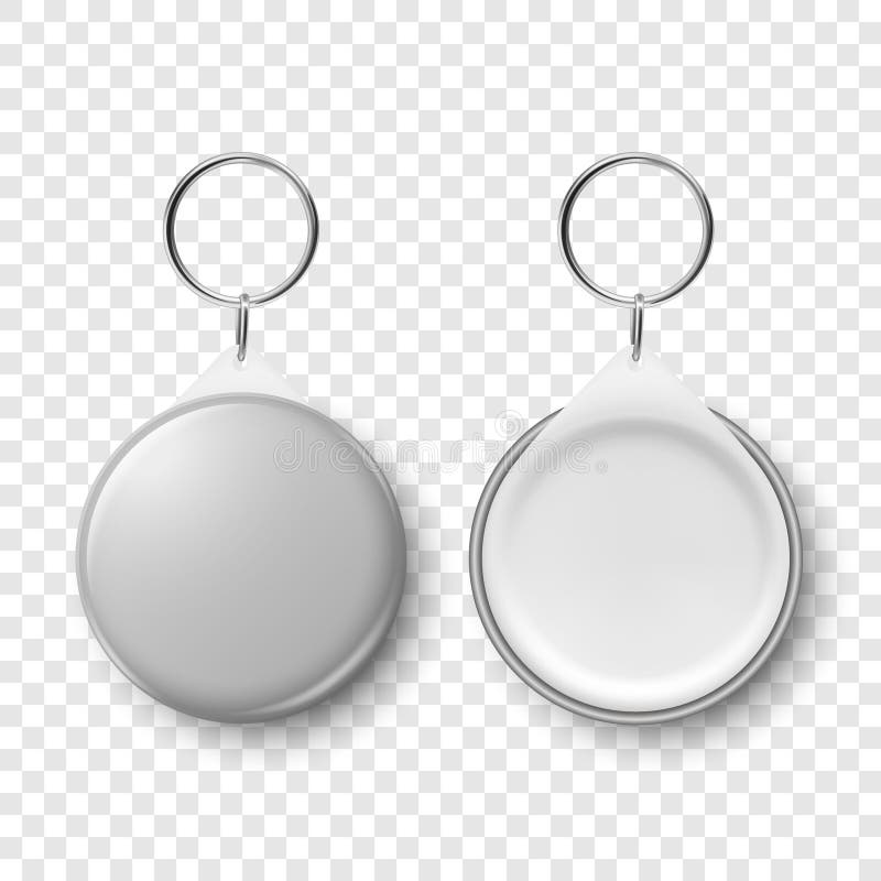 Vector 3d Realistic Grey Blank Round Button Badge with Ring Holder ...