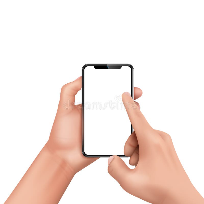Vector 3d Realistic Human Hand Holding Smartphone Stock Vector ...