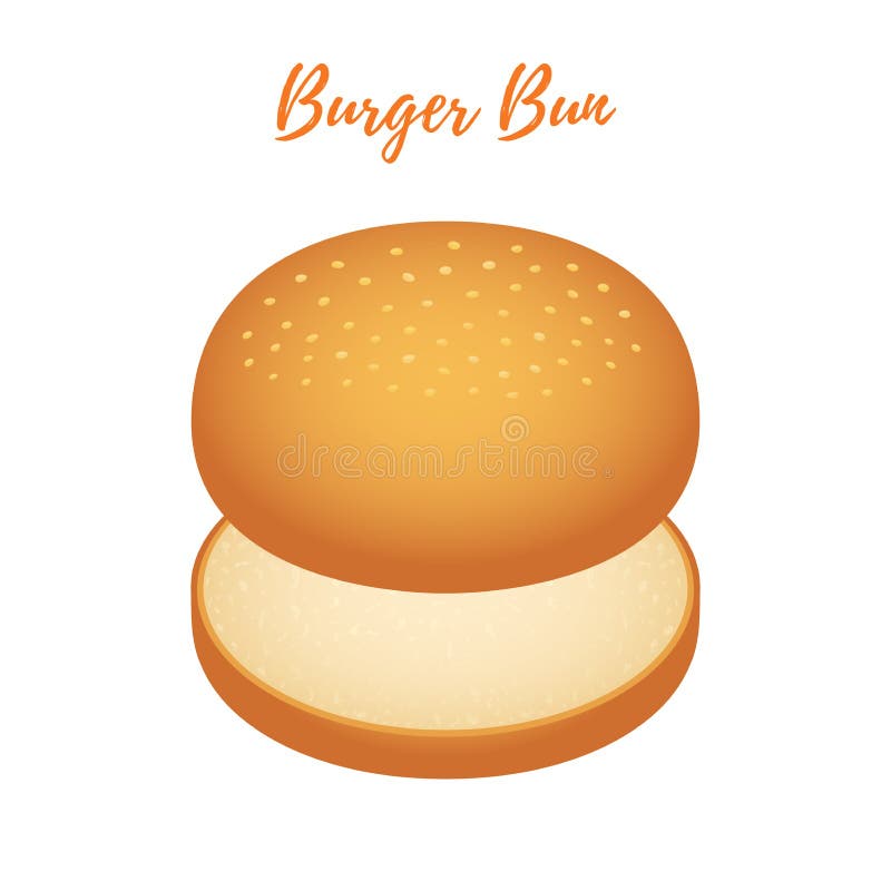 Vector 3d Burger Bun. Hamburger Bread, Bakery Product, Cheeseburger ...