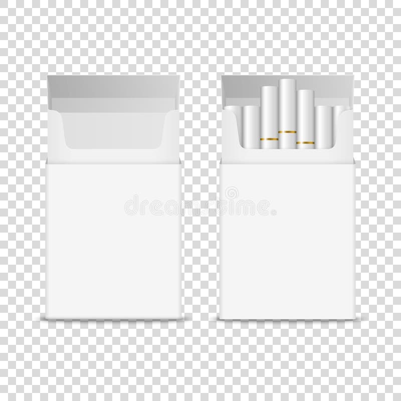 Vector 3d Realistic Opened Clear Blank Empty and with Cigarettes Pack ...