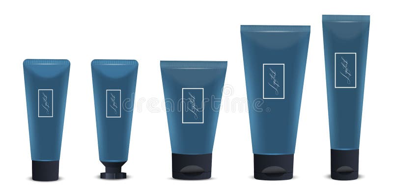Vector 3d Realistic Plastic, Blue Tube Packaging with Black Cap on ...