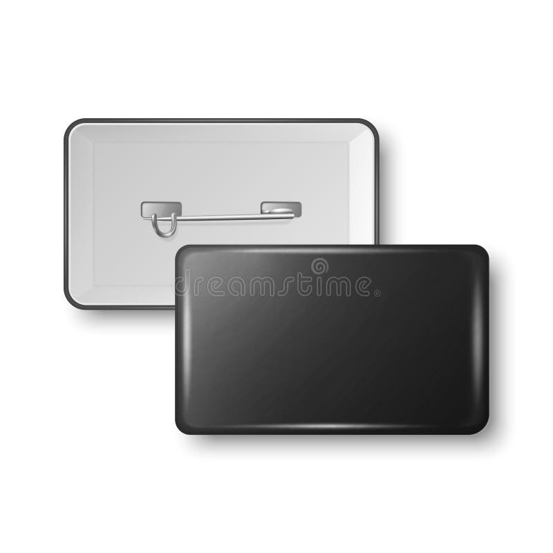 Vector 3d Realistic Rectangular Black Metal, Plastic Blank Empty Button ...