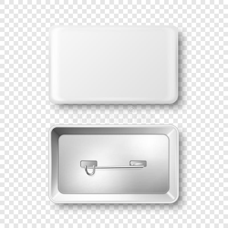 Vector 3d Realistic Rectangular White Metal, Plastic Blank Empty Button ...