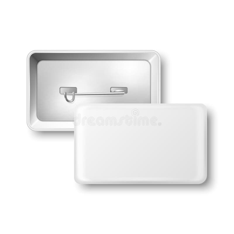 Vector 3d Realistic Rectangular White Metal, Plastic Blank Empty Button ...