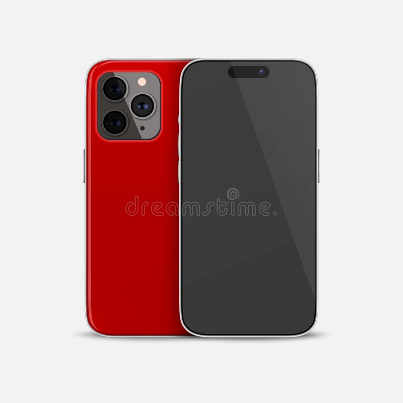 Vector 3d Realistic Red Smartphone Case. Telephone Design Template for ...