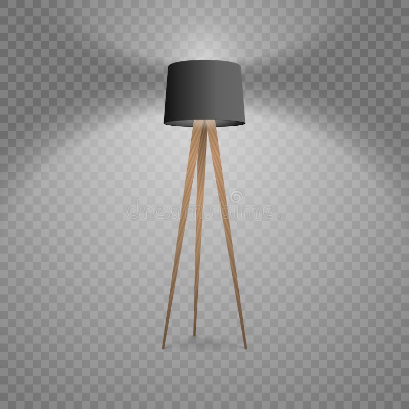 Vector 3d Realistic Render Illuminated Lamp Closeup Isolated on ...