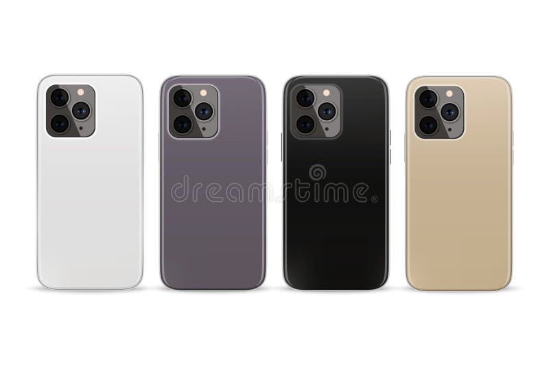 Vector 3d Realistic Smartphone Case Set. Telephone Design Template for ...