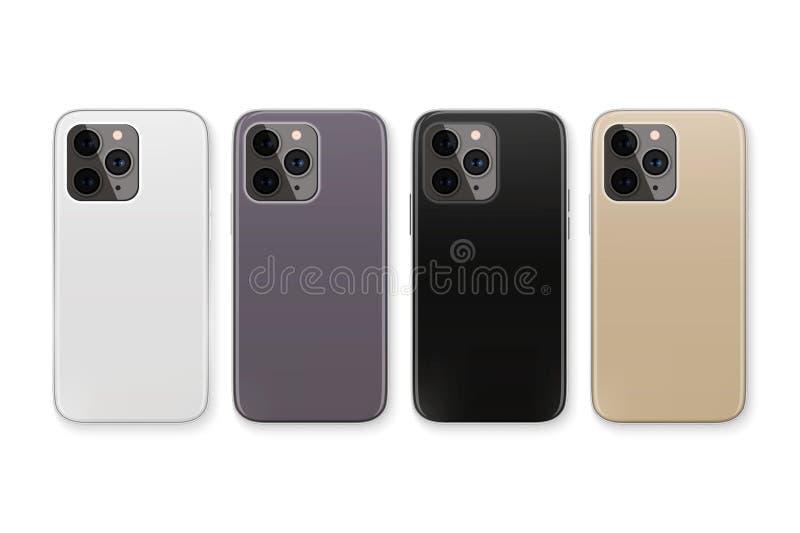 Vector 3d Realistic Smartphone Case Set. Telephone Design Template for ...