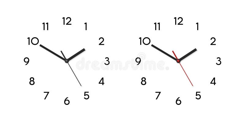 Vector 3d Realistic Wall Office Clock Face Set. White and Black Dial ...