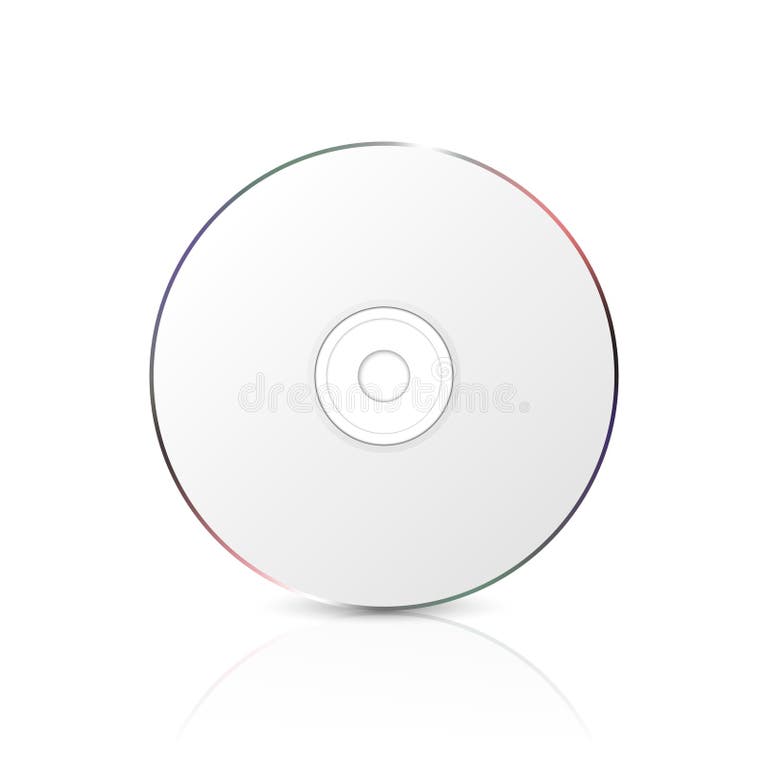 Vector 3d Realistic White Blank CD, DVD Closeup Isolated on White ...
