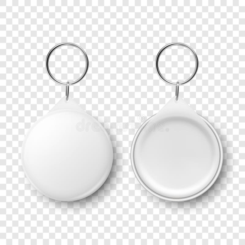 Vector 3d Realistic White Blank Round Button Badge with Ring Holder ...