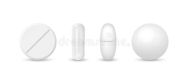 Vector 3d Realistic White Pharmaceutical Medical Pill, Capsule, Tablet ...
