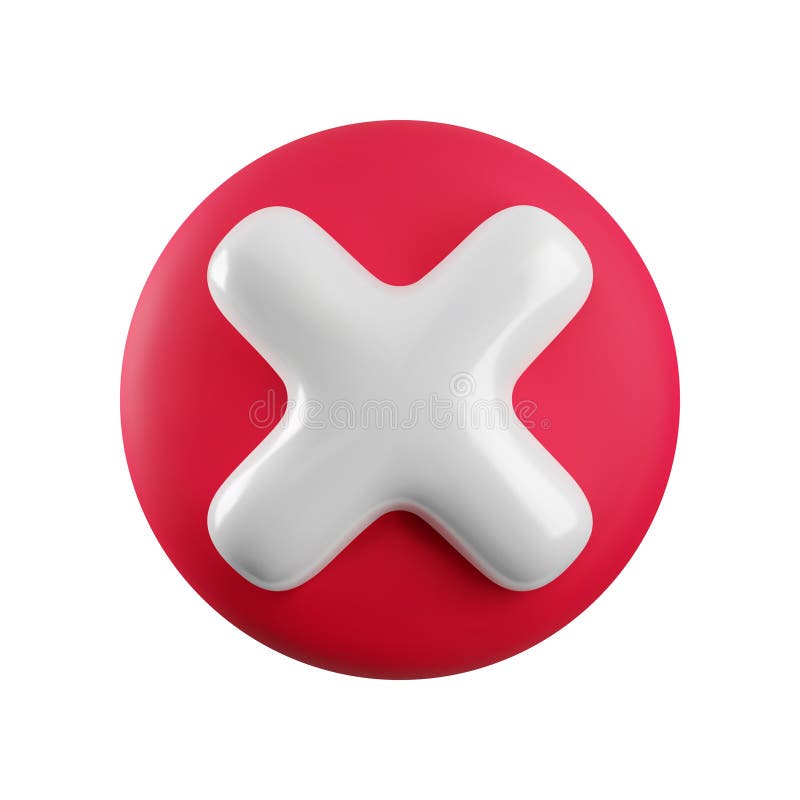 Vector 3d Red Cross X Realistic Icon. Trendy Plastic Wrong Red Check ...