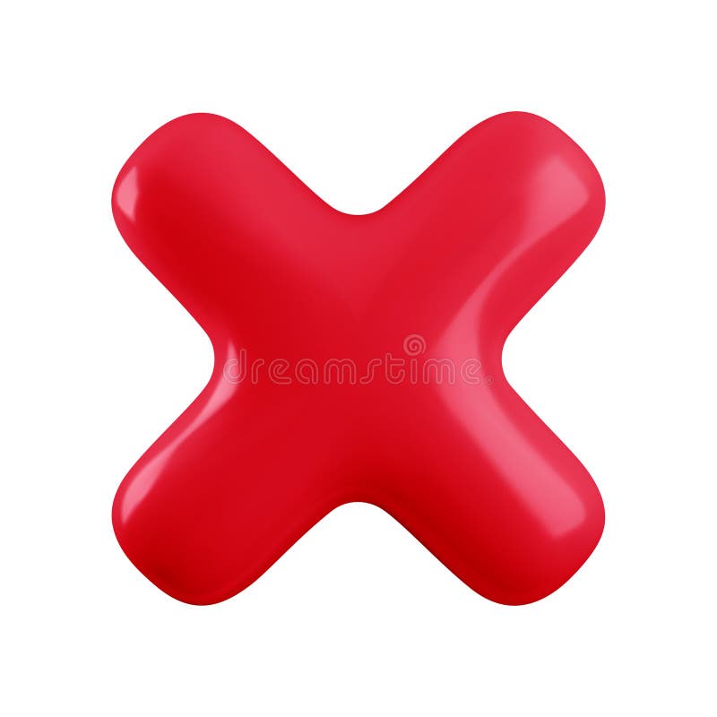 Vector 3d Red Cross X Realistic Icon. Trendy Plastic Wrong Red Check ...