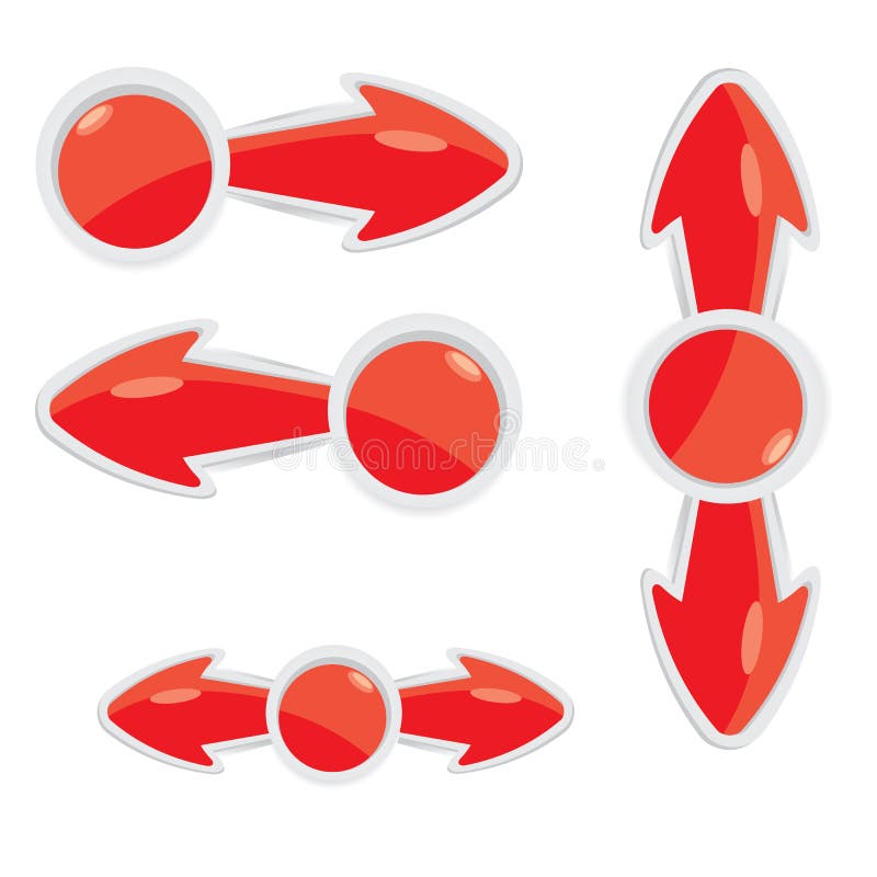 Vector 3d Red Glossy Glass Arrows Design Elements Stock Illustration ...