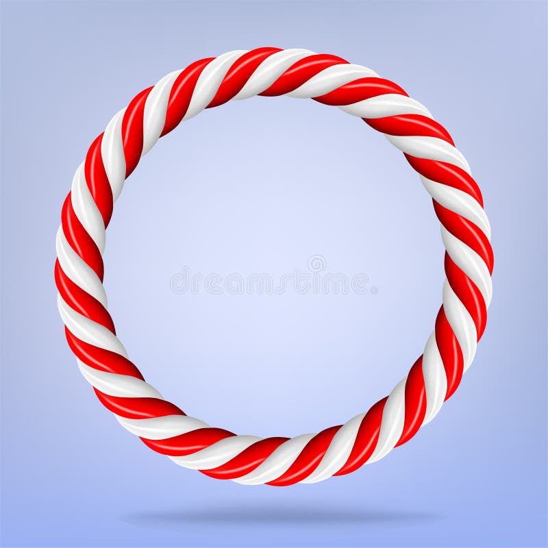 Vector 3d Render Circular Candy Cane Frame Stock Vector - Illustration ...