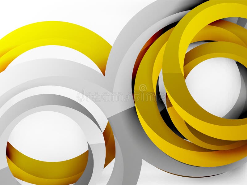 Vector 3d Rings Design Background Stock Vector - Illustration of grey ...