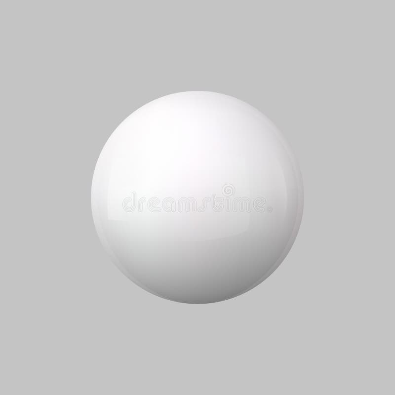 Vector 3d Round White Sphere. Realistic Glossy 3d Ball Stock Vector ...