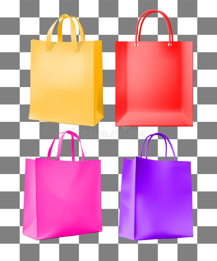 Vector 3D Shopper Eco Bag Mockup. Fabric Canvas Bag Isolated Stock ...