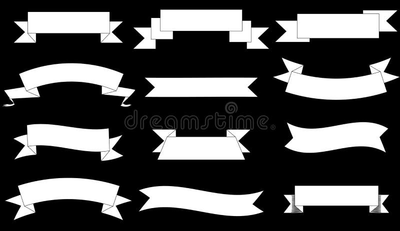 Vector 2d Simple Banner Graphic Design Set Stock Vector - Illustration ...