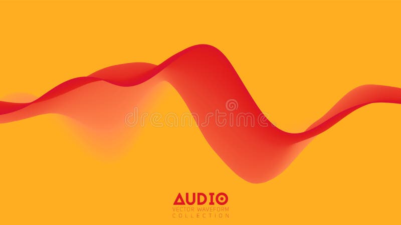 Vector 3d Solid Surface Audio Wavefrom. Abstract Music Waves ...