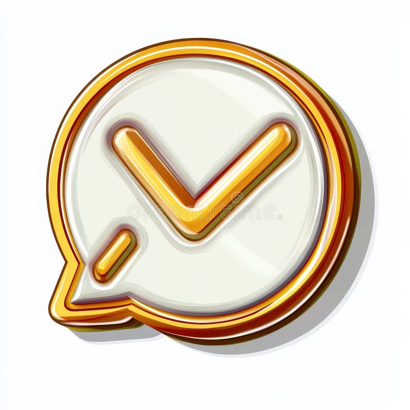 Vector 3d Speech Bubble with Check Mark Icon, Eps 1 Stock Illustration ...