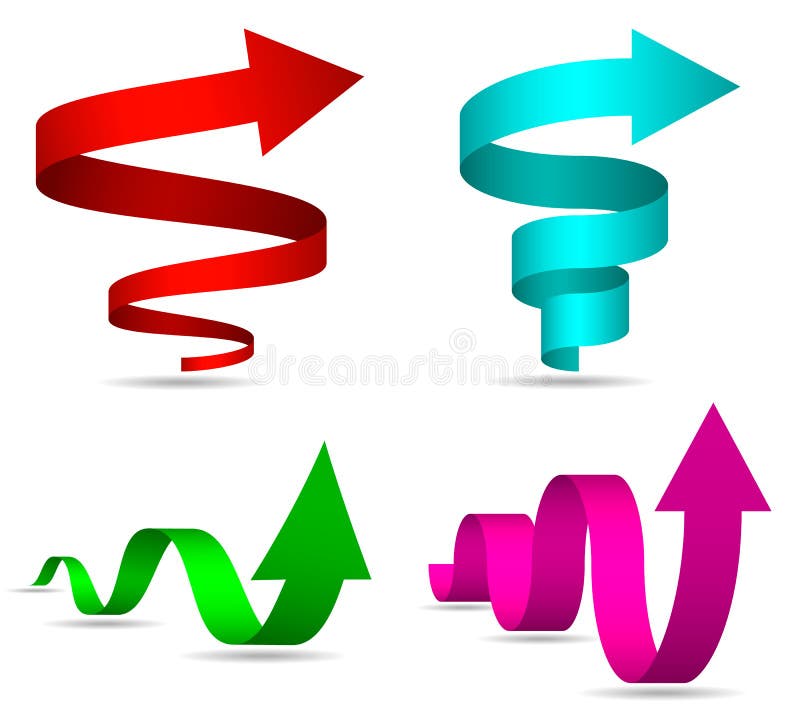 Red spiral arrow 3D stock vector. Illustration of presentation - 28618746
