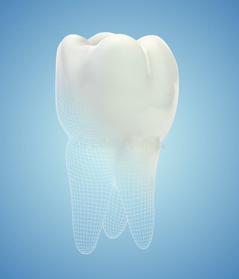 Vector 3d Tooth for Dental Medicine. on a Blue Background Stock Vector ...