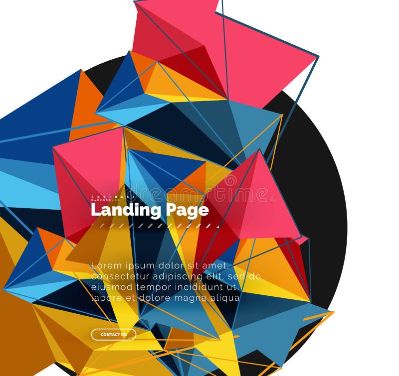 Vector 3d Triangle Abstract Background, Polygonal Geometric Design ...