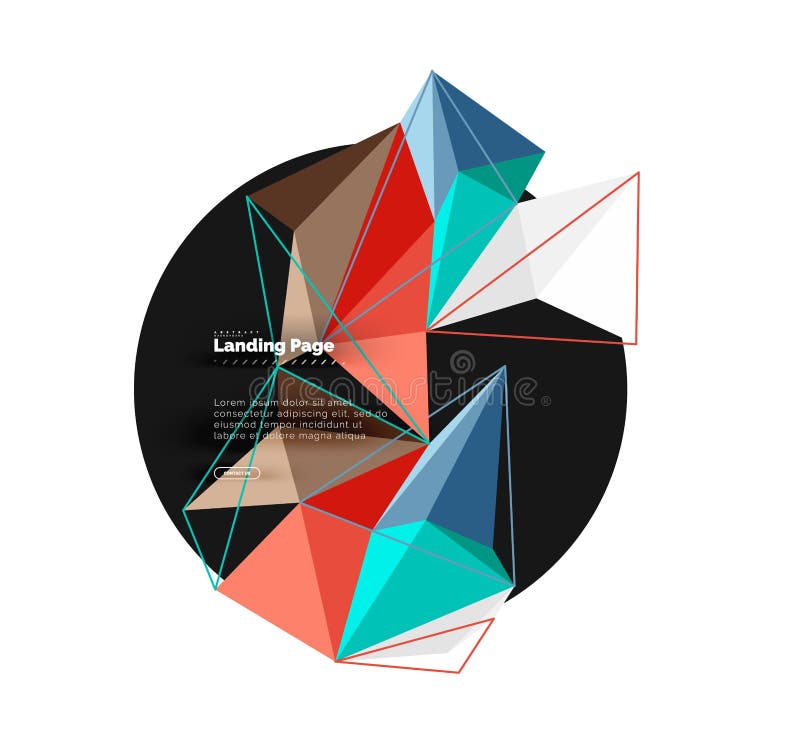 Vector 3d Triangle Abstract Background, Polygonal Geometric Design ...