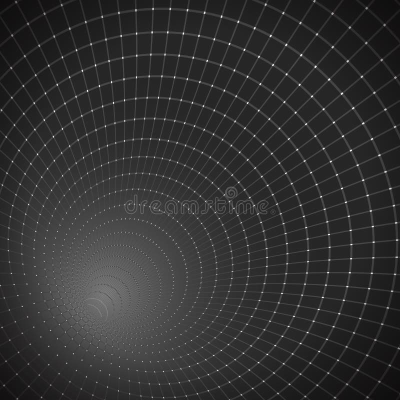 Vector 3D Tunnel. Optical Illusion Vortex Twist Wireframe Background ...