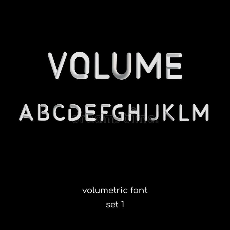 Vector 3D Typeface Design.Trendy Volumetric Font Stock Vector ...