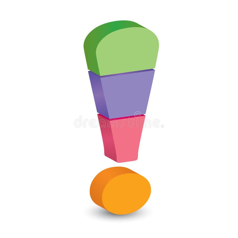 Vector 3d uitroepteken vector illustratie. Illustration of vorm - 71959932