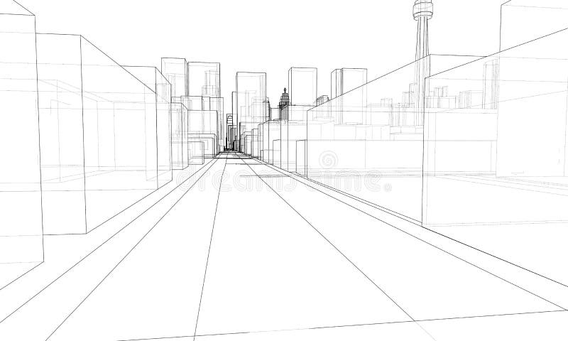 Vector 3d Urban Landscape. Buildings and Roads Stock Vector ...