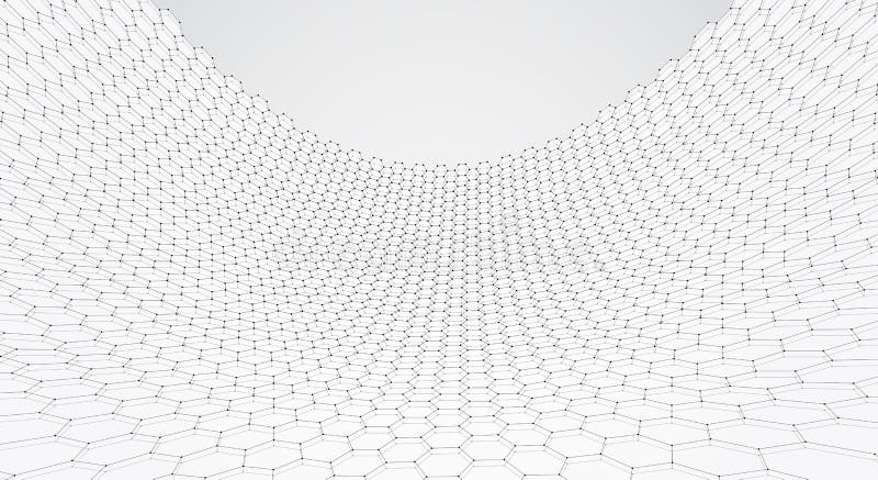 Vector 3d Voorwerp Van Een Hexagonnet Met Punten. Stijlvol Design ...