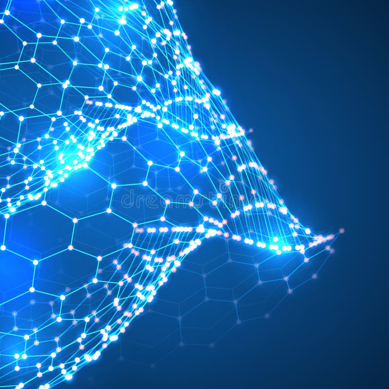 Vector 3d Voorwerp Van Een Hexagonnet Met Punten. Stijlvol Design ...