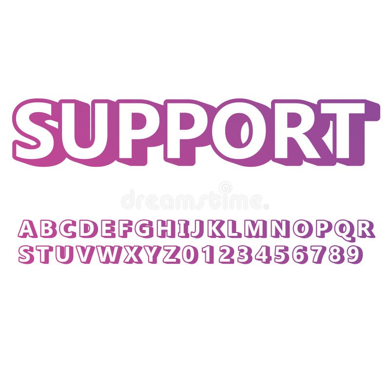 Support Font. Vector Alphabet Stock Vector - Illustration of support ...