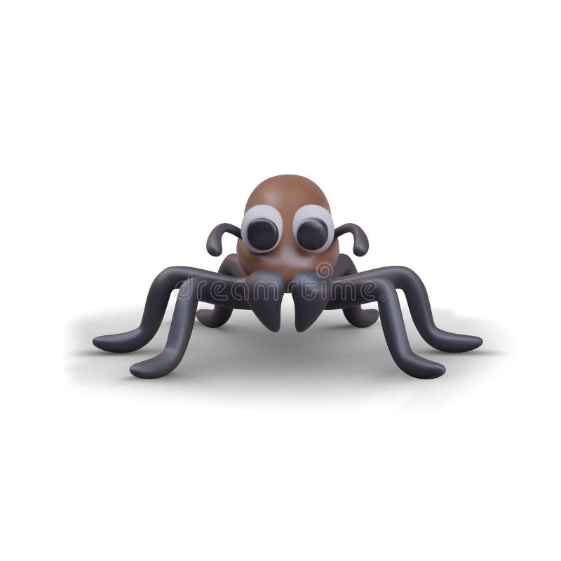 Vector 3D Worker Ant, Front View. Stinging Insect with Serious Face and ...